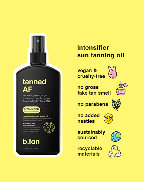 tanned AF tanning oil | body sun tanning oil | tan accelerator | b.tan ...