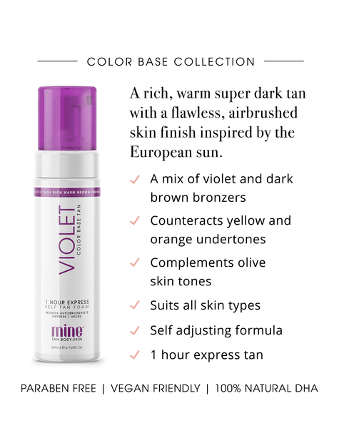 Violet Base Tanning Foam | Deep Olive Self Tan | MineTan – MineTan AU